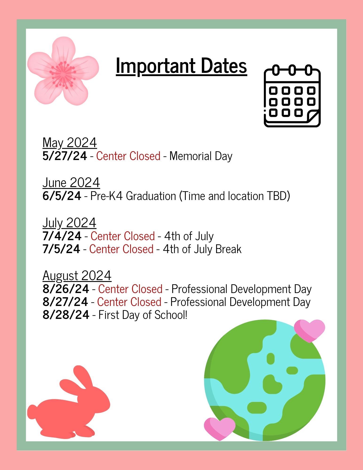 Newsletter & Calendar - creative-learning-academy